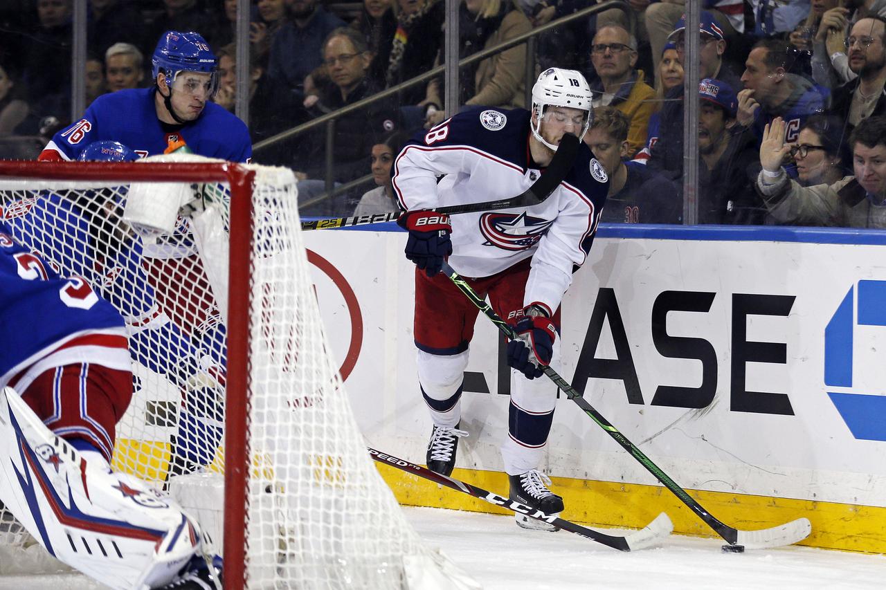 Columbus scores twice in the third, downs NY Rangers